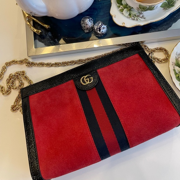 Gucci | Bags | Gucci Red Small Ophidia Chain Crossbody Bag | Poshmark